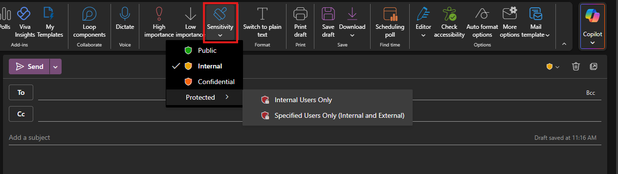 How To Apply Sensitivity Labels to Your Emails in Outlook – PWCS ...